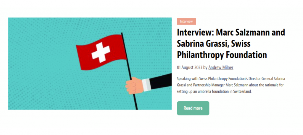 Swiss Philanthropy FoundationAlliance Magazine | Interview with Sabrina ...